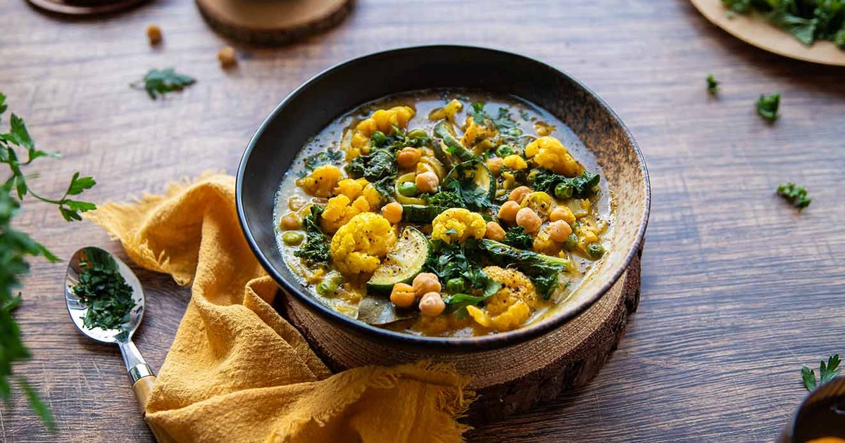 Chowder med grønnkål og kikerter | Kikkoman