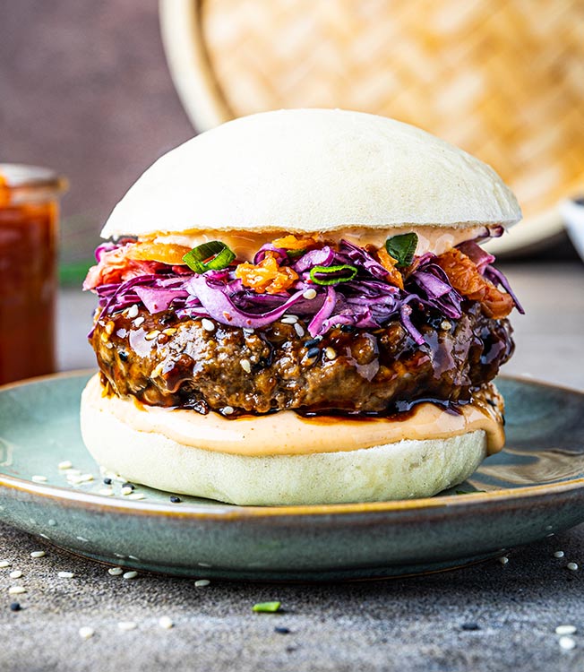 Deilig koreansk kimchi bao-burger | Oppskrifts | Kikkoman